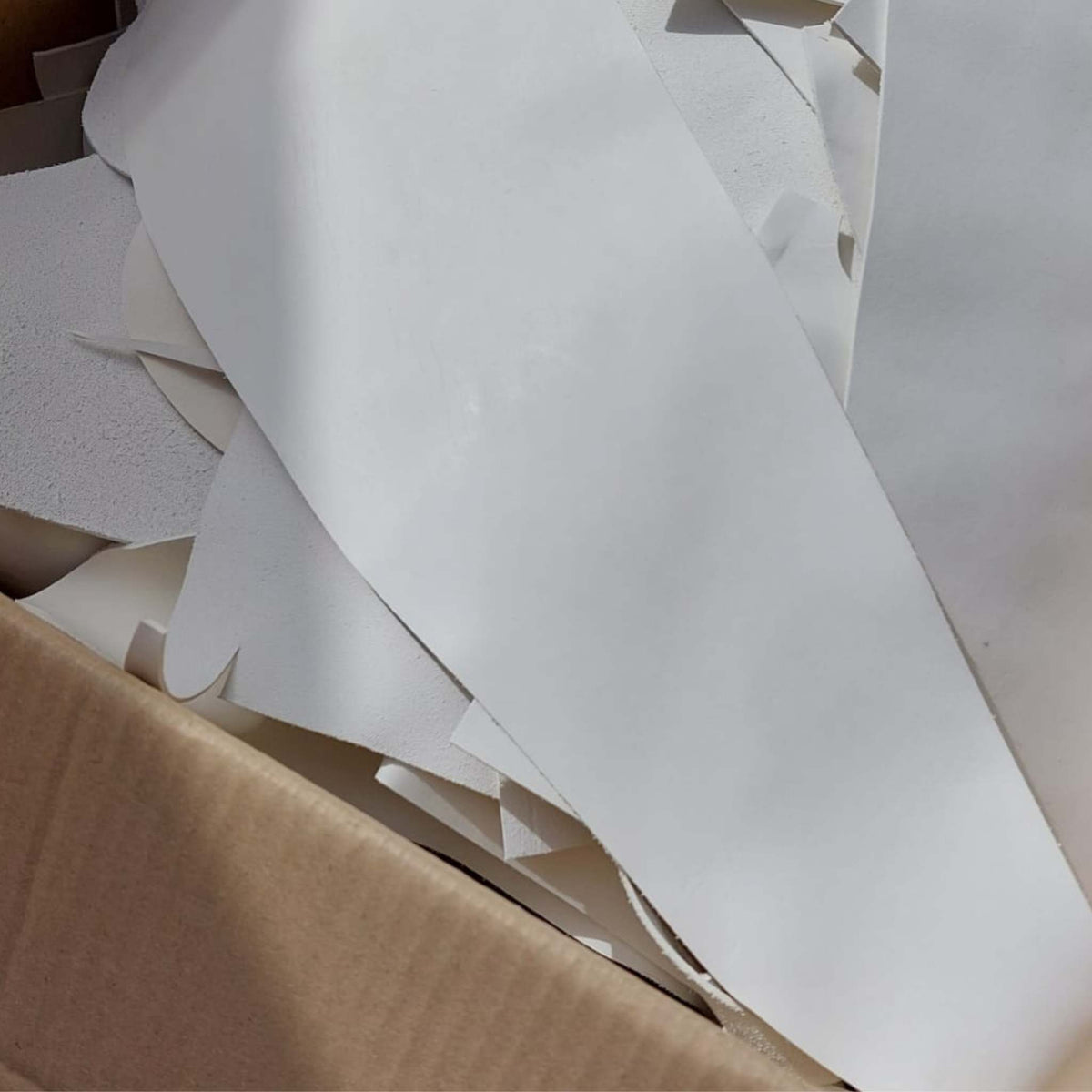 10kg Box of Creamy White Calf Leather | identityleathercraft