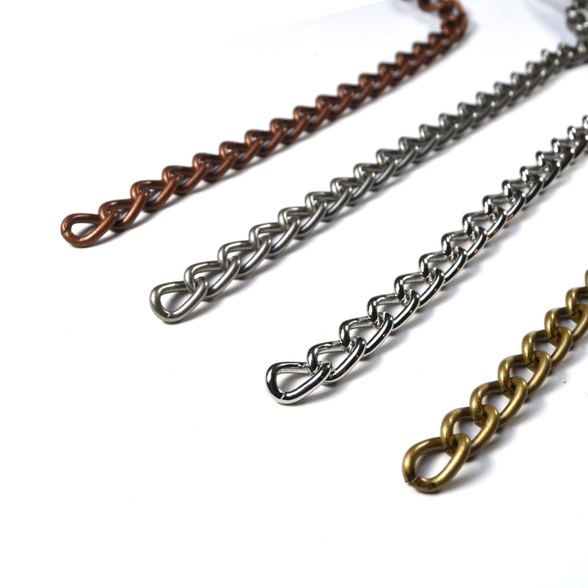 Length of Steel Chain in four finishes | identityleathercraft